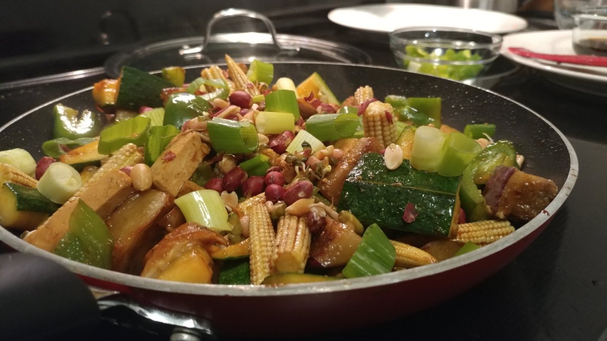 Asian Stir fry with vegetable hodge podge | Kay Exploring